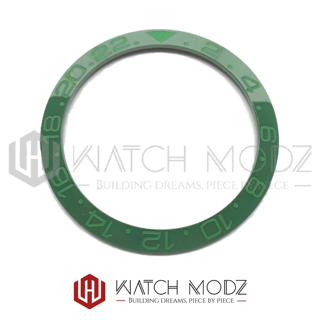 Green GMT Green Numbers - Ceramic Bezel Insert - Watch-Modz