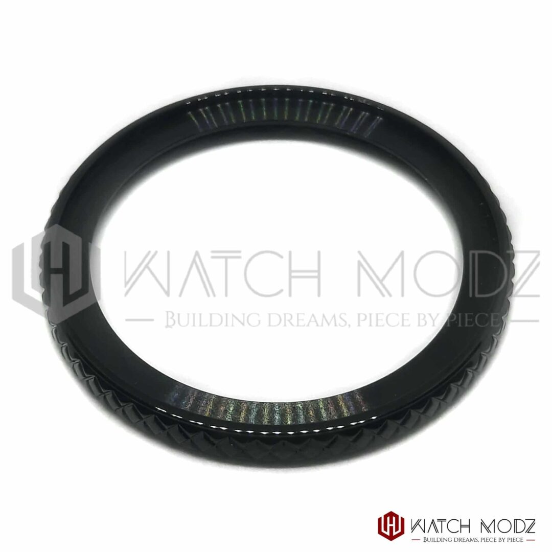 SKX007 Bezel: Polished Black Wide Knurled - Watch-Modz
